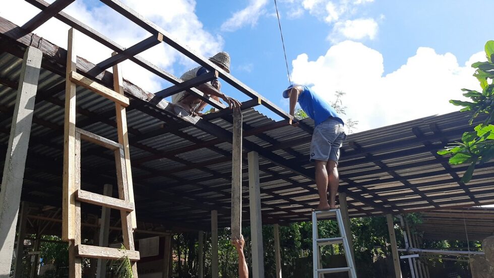 Constructing Roof for Waste Management Station | ZeroWaste Center